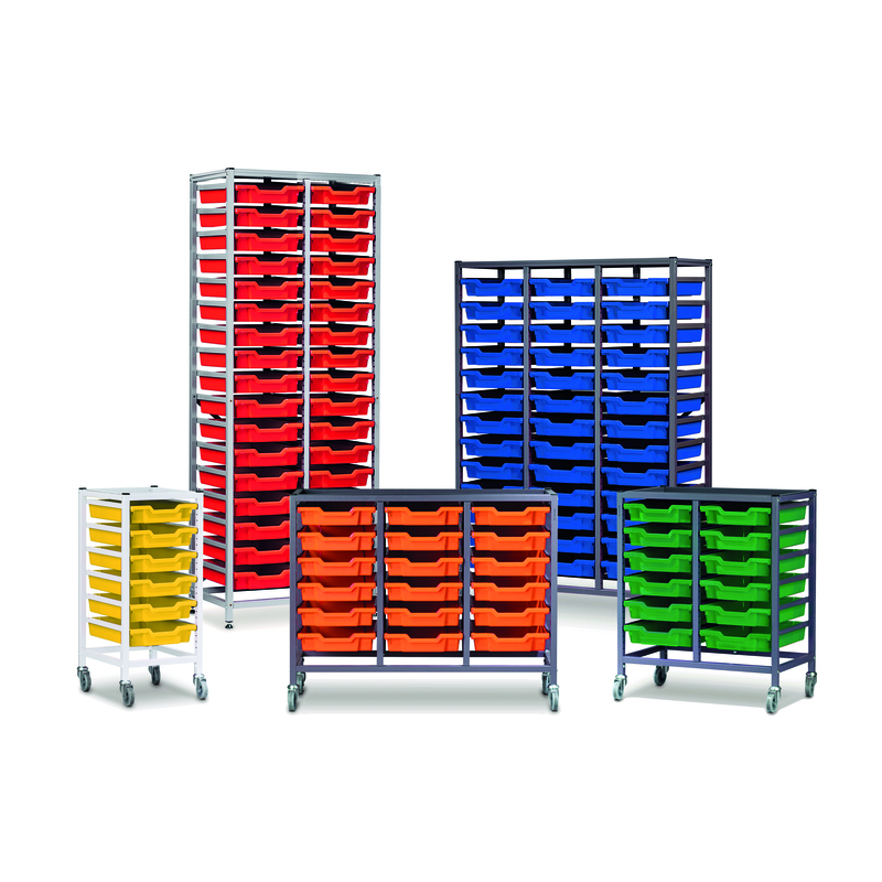 Science Bench Height Treble Fixed Runner Trolley - Gratnells Ltd.