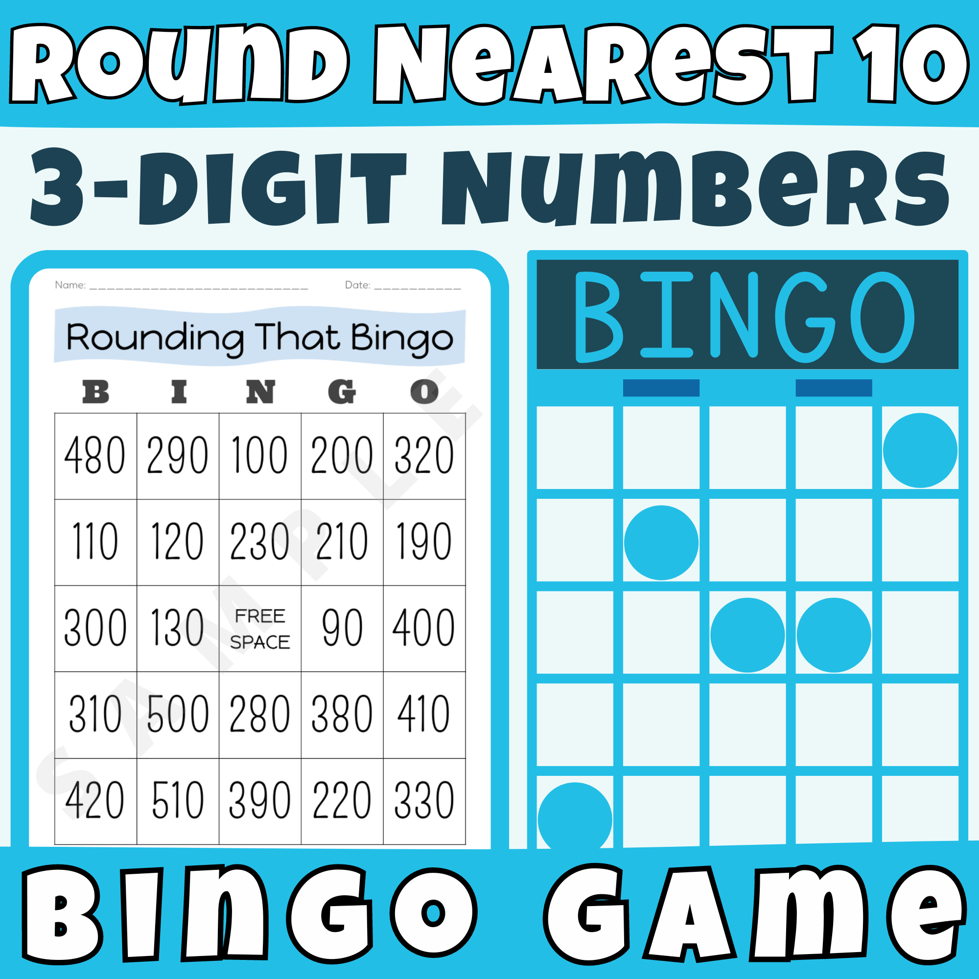 Rounding to the Nearest 10 Math BINGO GAME Place Value Base Ten [3rd ...
