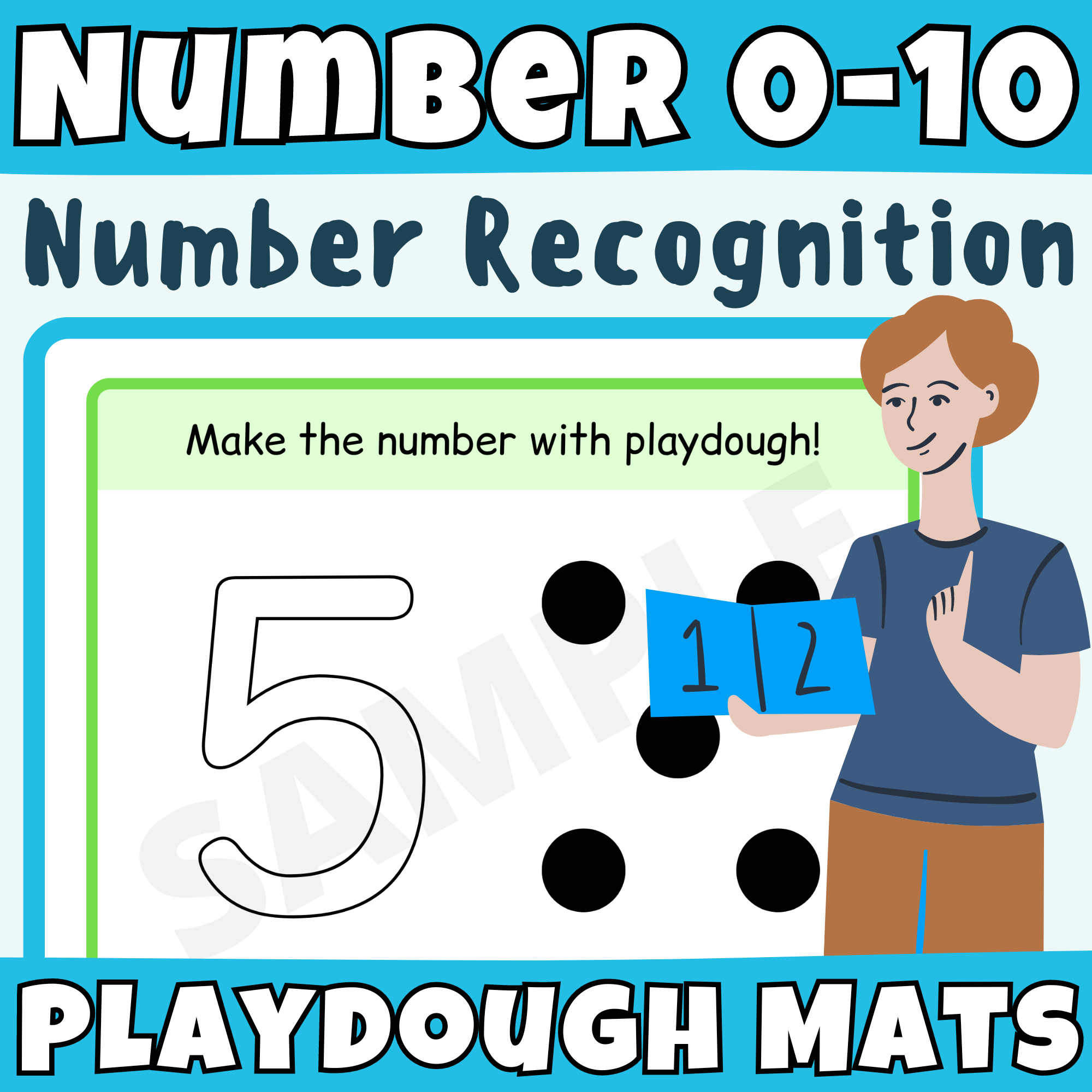 Math Numbers 1-10 Hands-on Playdough Mats For Fun Number Formation [& 0 ...