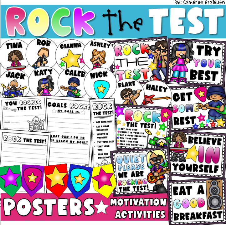Rock the Test Posters & Activities | Testing Motivation | Test Prep ...