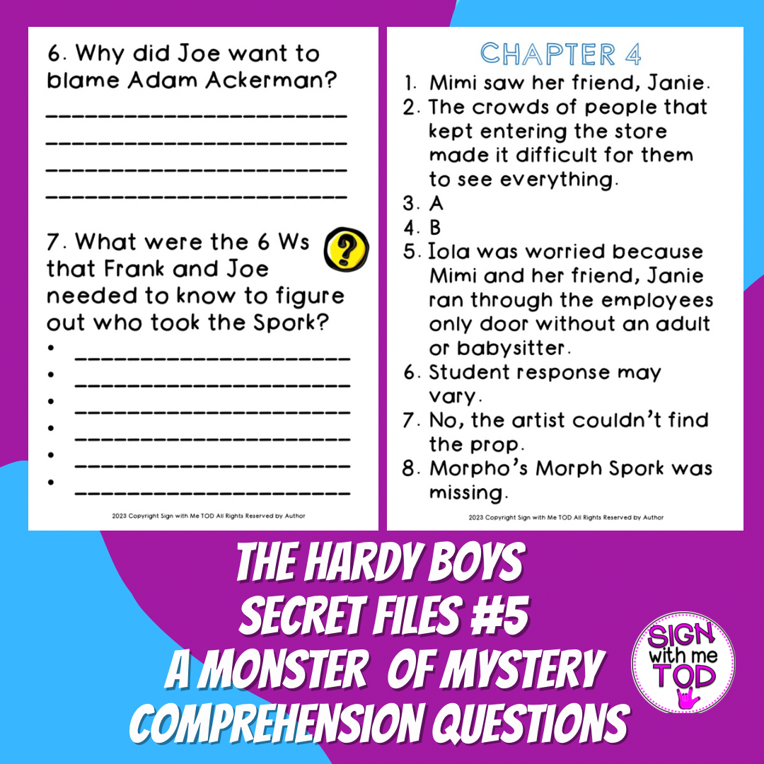 The HBs A Monster of a Mystery Comprehension Questions - Classful