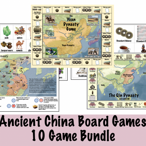Ancient China Board Game Bundle (10 prtinable social studies games ...