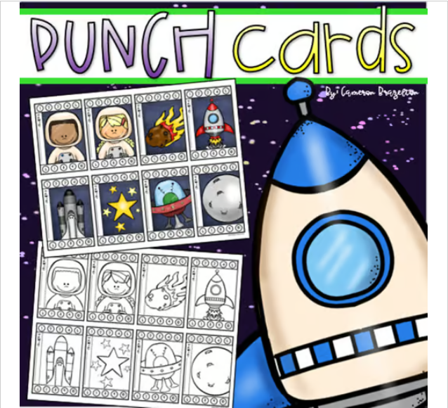 Behavior Incentive Punch Cards Classroom Management Rewards Outer Space ...
