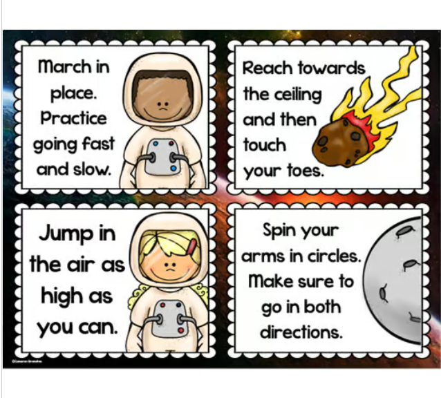 Brain Breaks Movement Cards Outer Space Theme - Classful