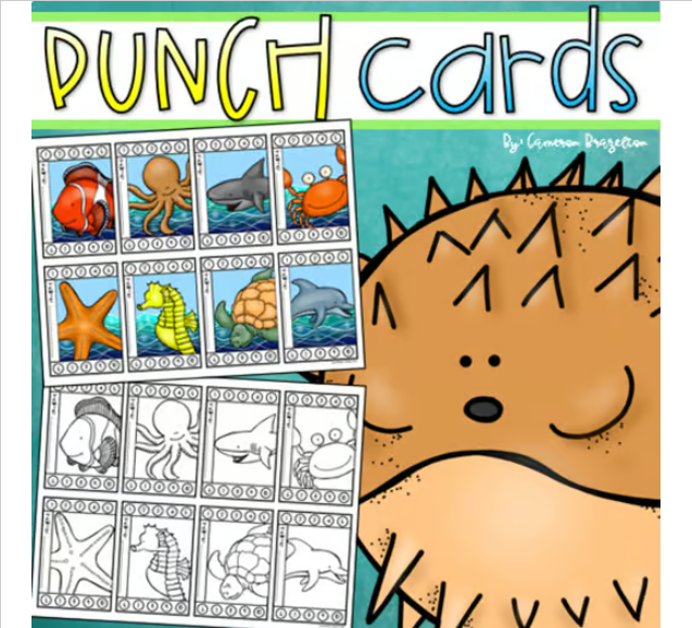 Behavior Incentive Punch Cards Classroom Management Rewards Ocean ...
