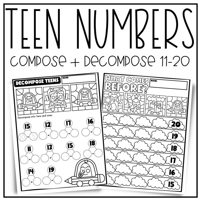 Teen Numbers Kindergarten Math Worksheets - Classful