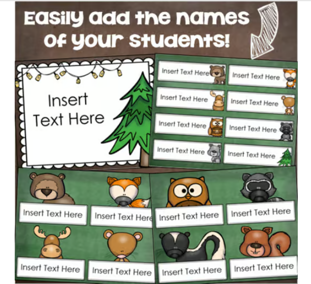 Happy Birthday Bulletin Board Display Posters Woodland Animals Theme ...