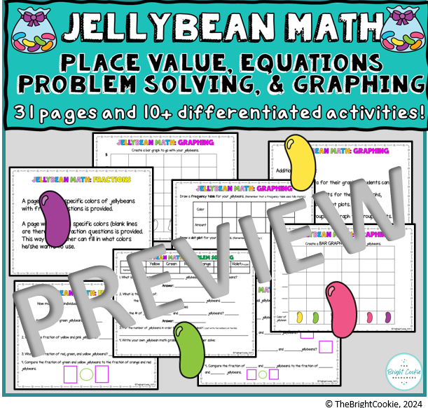 Jellybean Math Activities for K-4- Place Value, Graphing, Problem ...