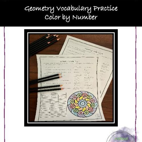 Geometry Vocabulary - Color by Number worksheets - Classful