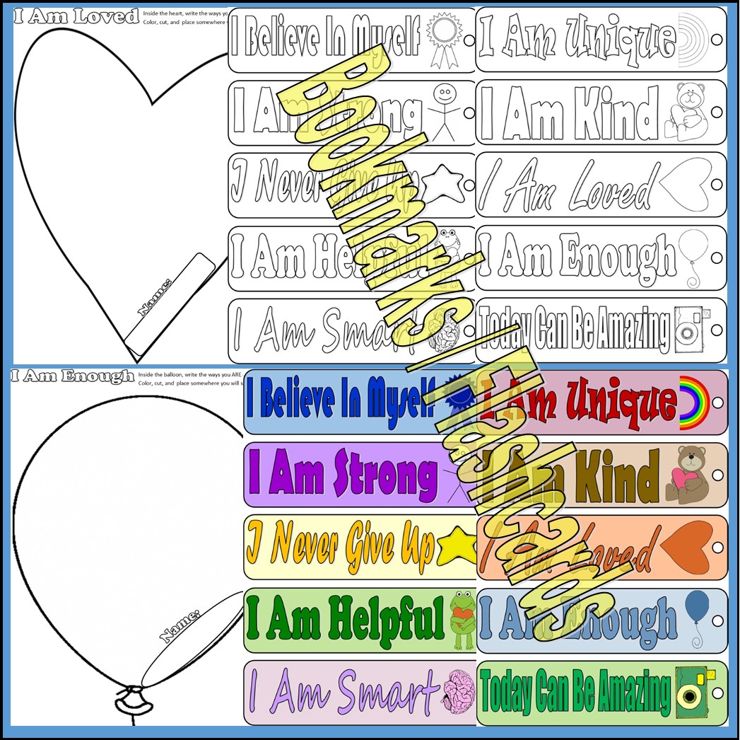 Positive Affirmations Inspirational Bookmarks Flash Cards Posters ...