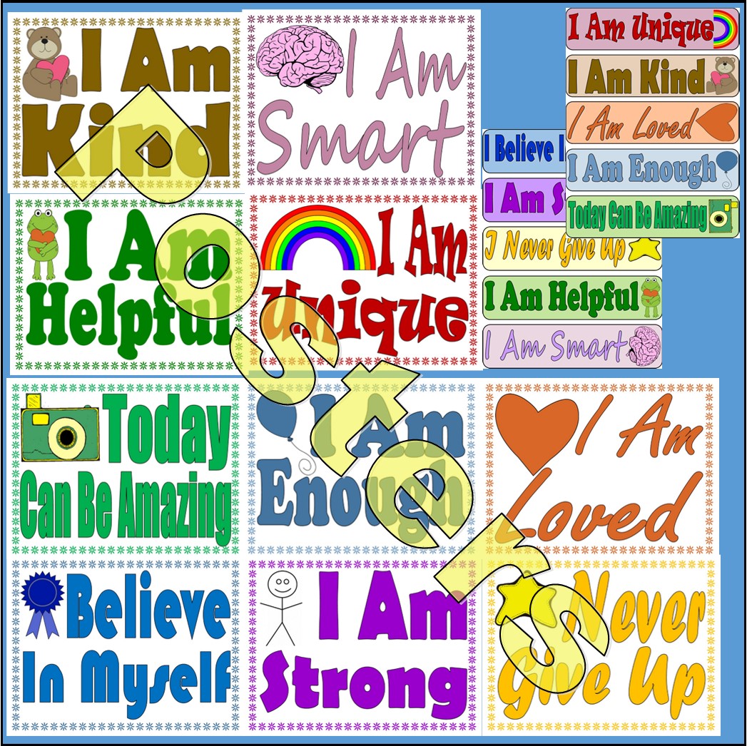 Positive Affirmations Inspirational Bookmarks Flash Cards Posters ...