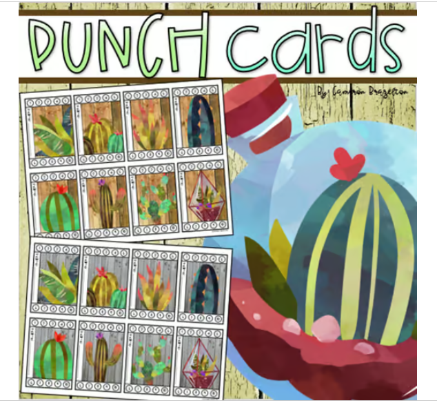 Behavior Incentive Punch Cards Classroom Management Rewards Rustic ...