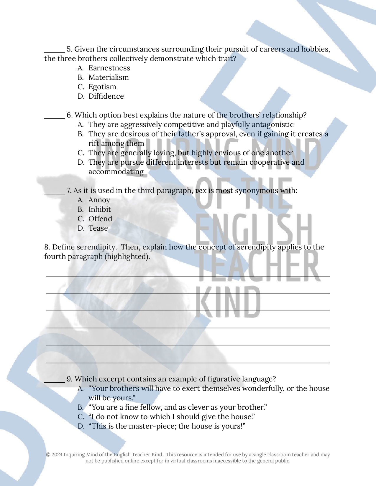 The Three Brothers by the Brothers Grimm Quiz and Close Reading ...