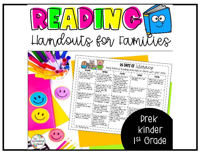 Parent Handouts for Reading Home to School Connection - Classful