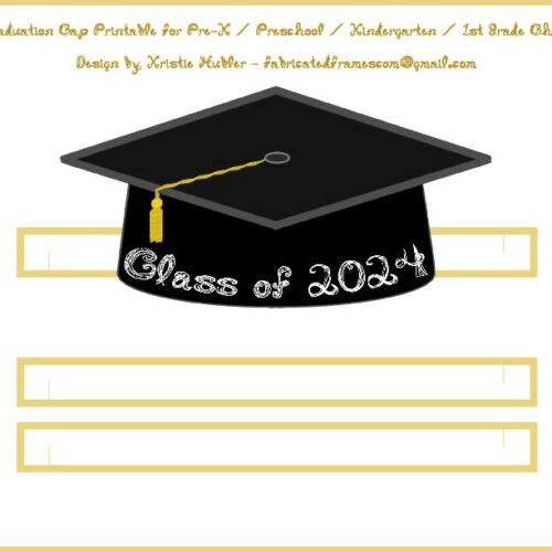 Graduation Cap Black Party Hat White Fabric Font Class of 2024 ...