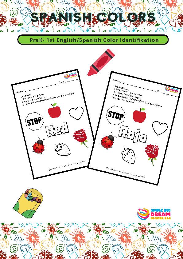 PreK- 1st English/Spanish Color Identification - Classful