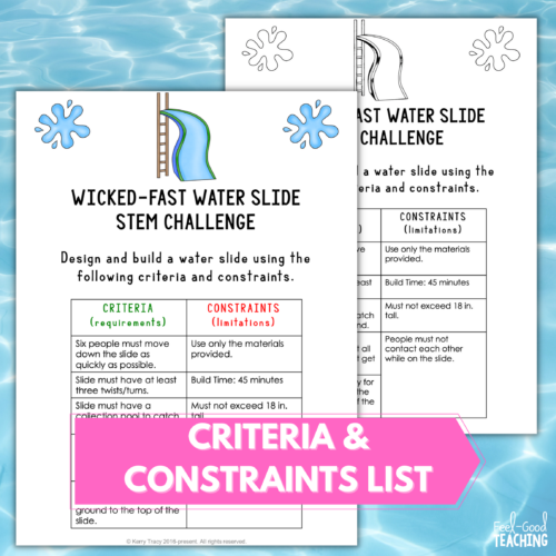 Summer STEM or End of the Year STEM Activity - Water Slide STEM ...