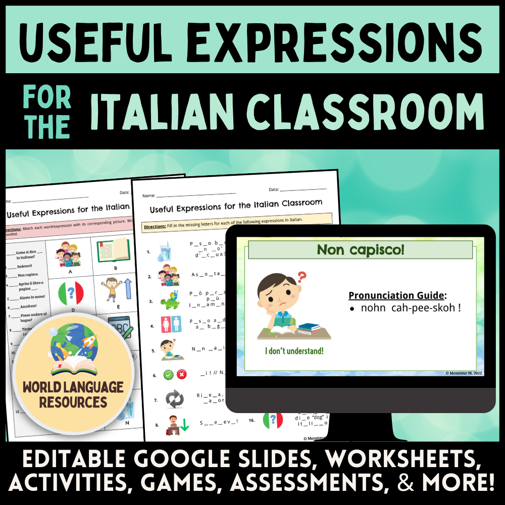 Useful Expressions for the Italian Classroom - Classful