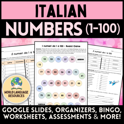 Italian Numbers 1-100 - I numeri in italiano - Classful