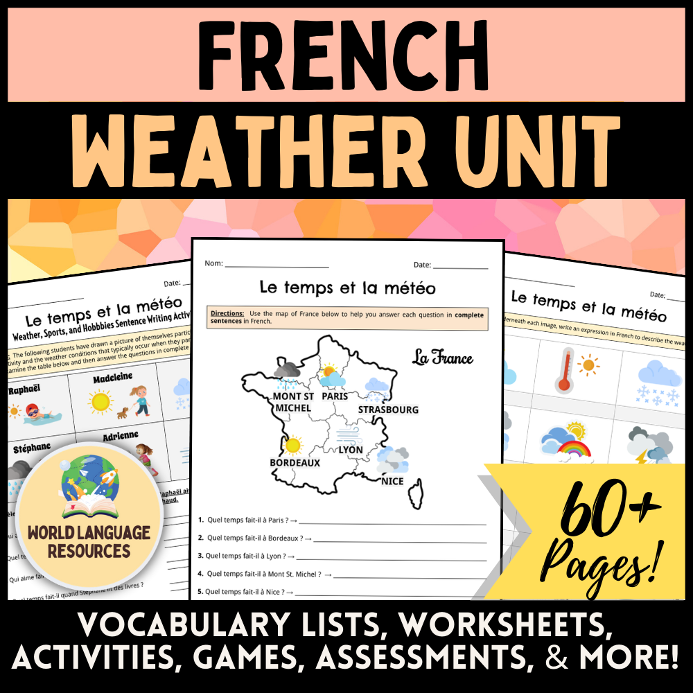 French Weather Unit - Le temps et la météo - Classful