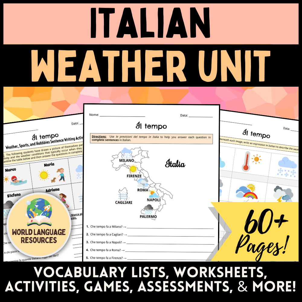 Italian Weather Unit - Il tempo - Classful
