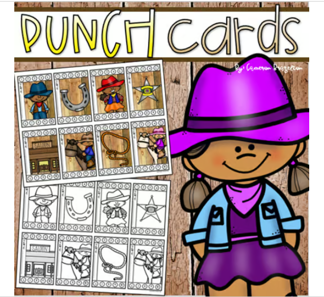 Behavior Incentive Punch Cards Classroom Management Rewards Country ...