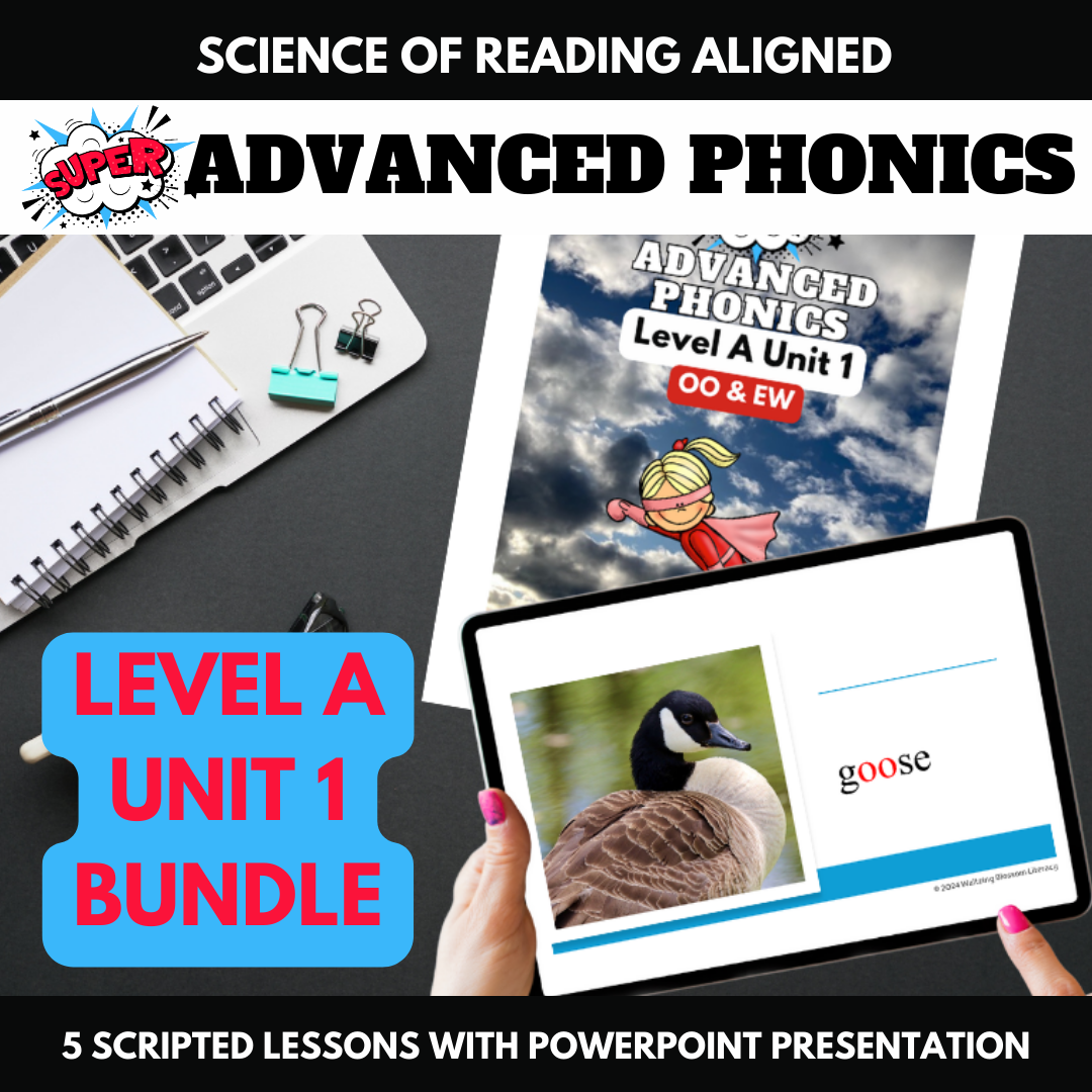 Super Advanced Phonics Level A Unit 1 Bundle for Diphthongs oo & ew ...
