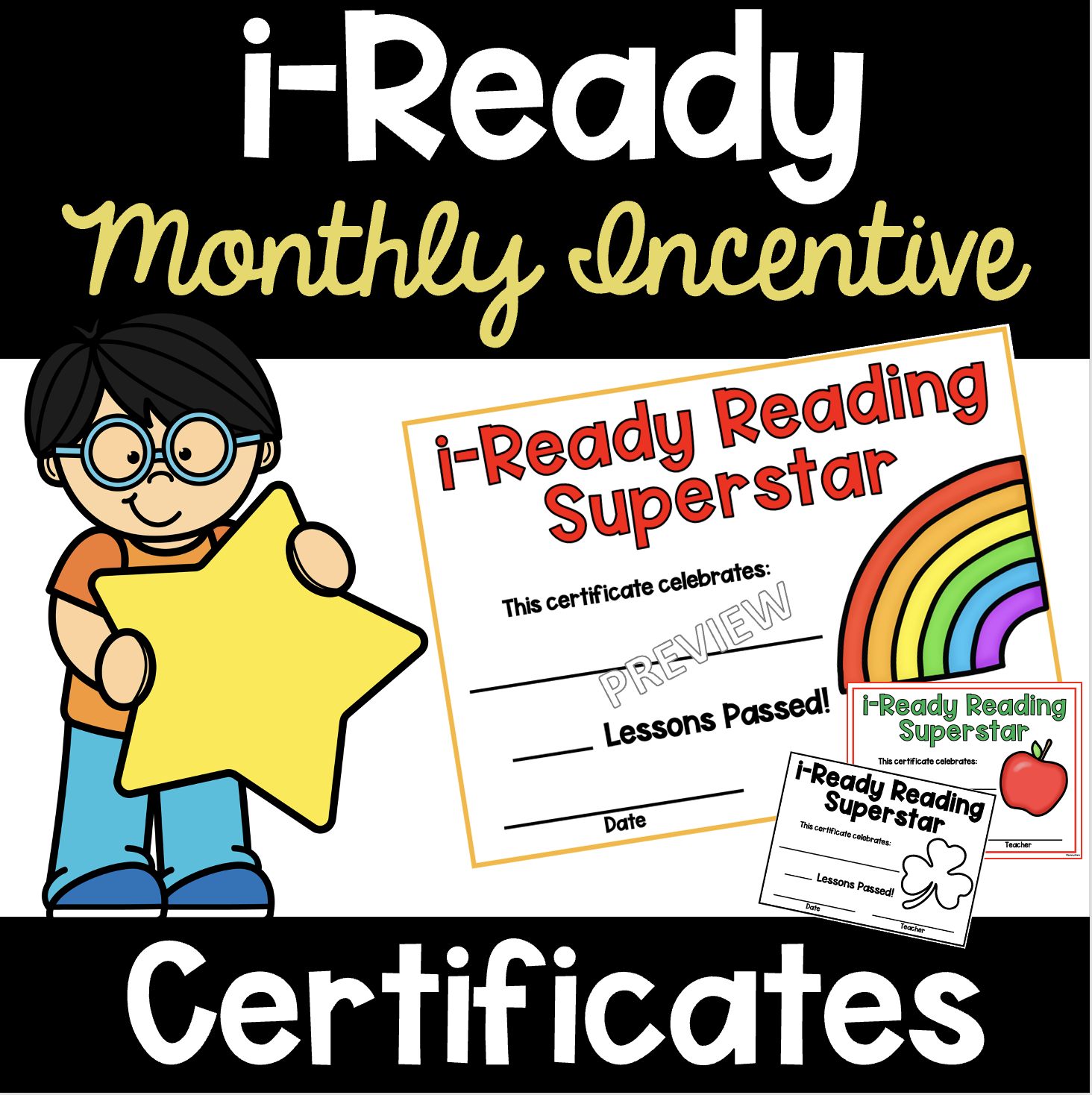 I-Ready Certificates | Monthly Themed Incentive | Lesson Completion ...