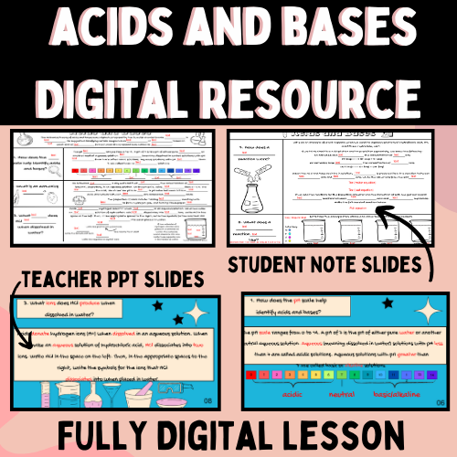 Acids and Bases Digital Notes, Worksheet, & Quiz - Classful