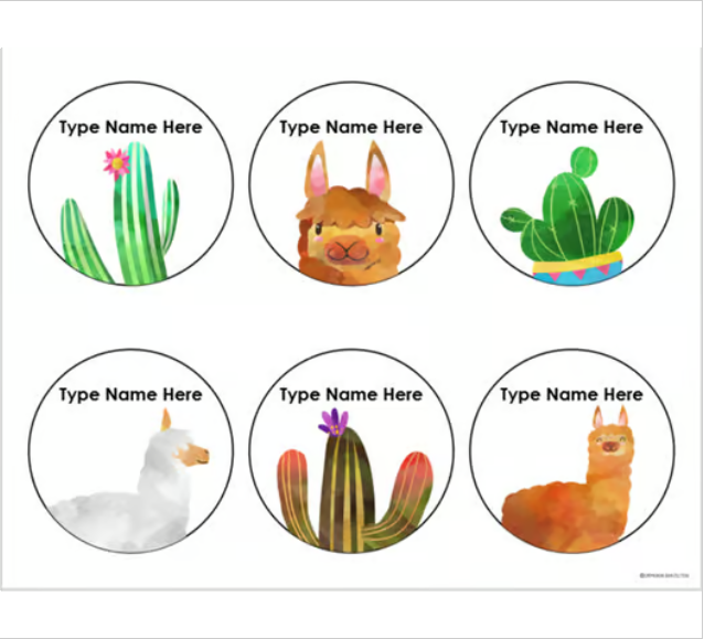 Welcome To Our Classroom Door Sign Display Llama and Cactus Theme ...