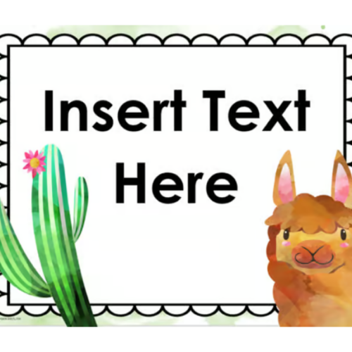 Welcome To Our Classroom Door Sign Display Llama and Cactus Theme ...