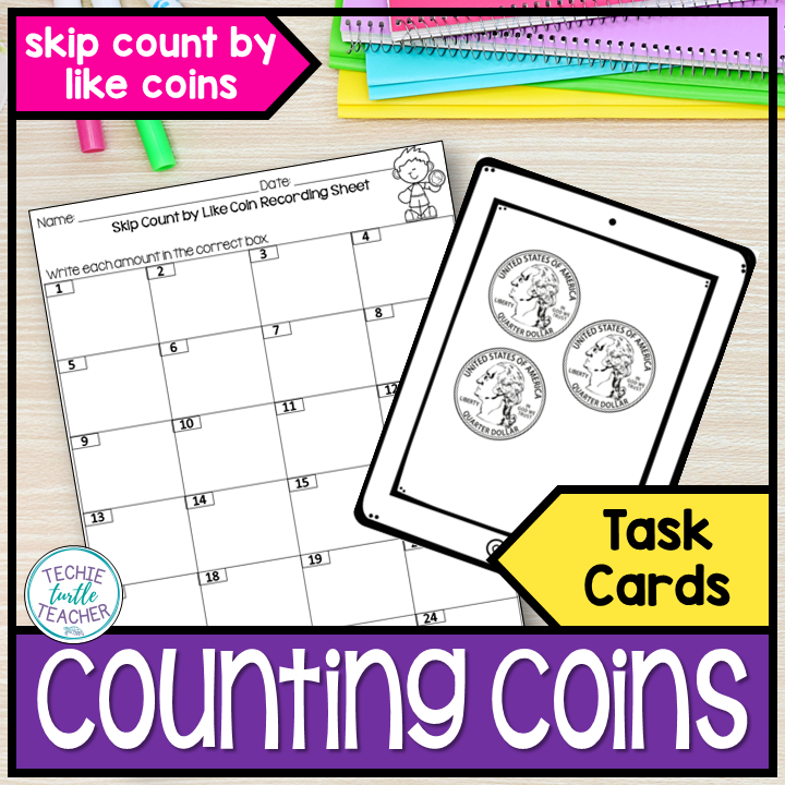 Counting Money Coins to $1 Task Cards Activity Skip Count Like Coins ...