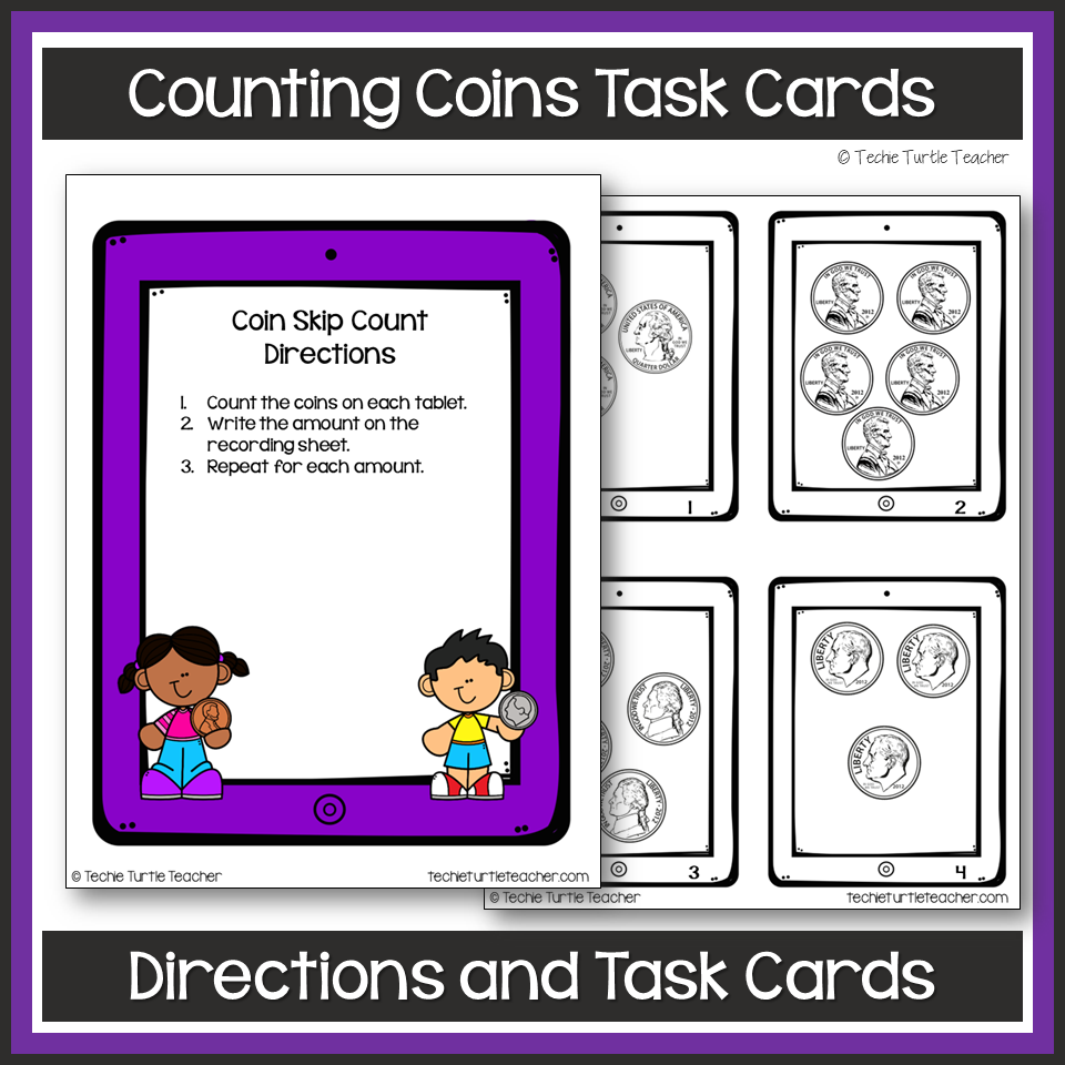 Counting Money Coins to $1 Task Cards Activity Skip Count Like Coins ...