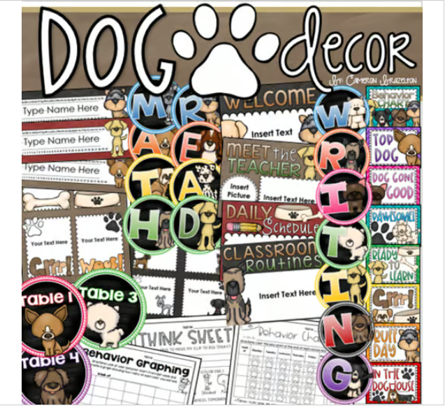 Dog Theme Classroom Decorations and Management Mega Bundle - Classful