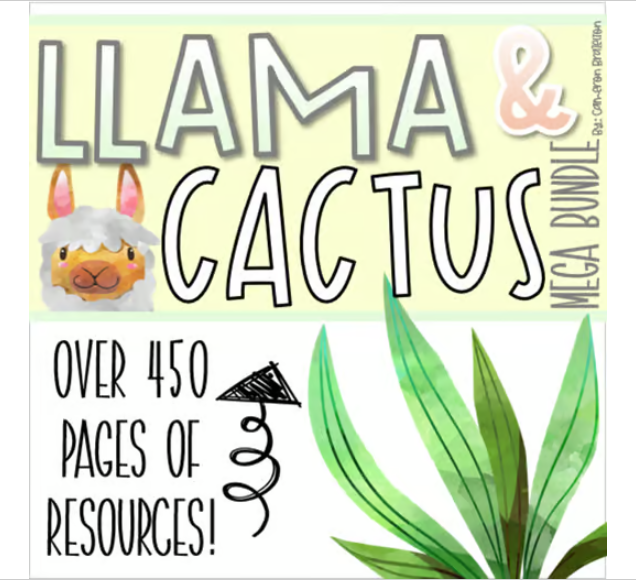 Llama and Cactus Theme Classroom Decorations and Management Mega Bundle ...