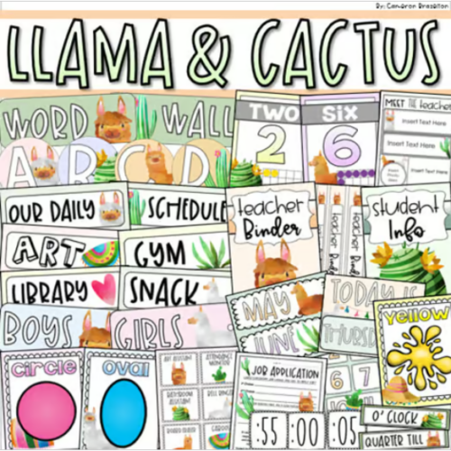 Llama and Cactus Theme Classroom Decorations and Management Mega Bundle ...