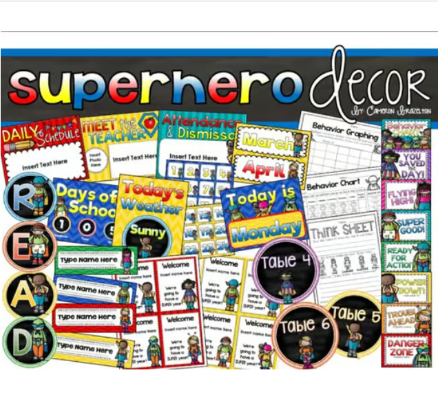 Superhero Theme Classroom Decorations and Management Mega Bundle - Classful