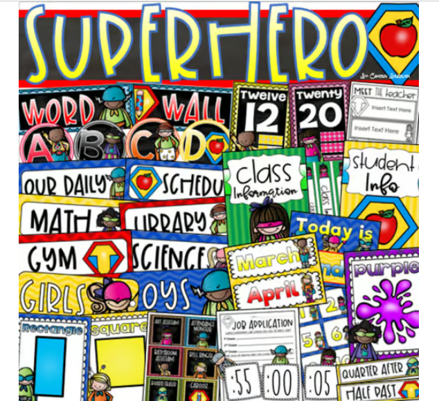 Superhero Theme Classroom Decorations and Management Mega Bundle - Classful