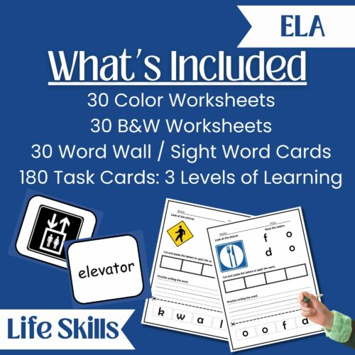 Community Signs Worksheet Bundle, Task Cards, Word Wall/Sight Word ...