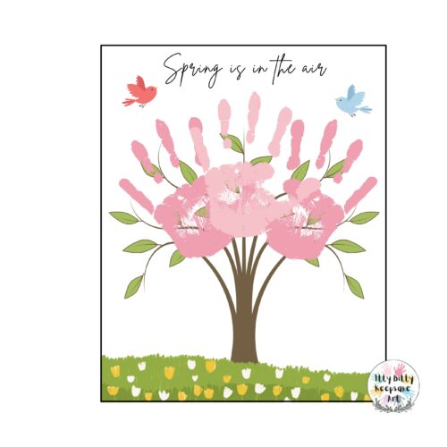 Spring Handprint Craft Art Printable Template / Spring Crafts / Tree ...