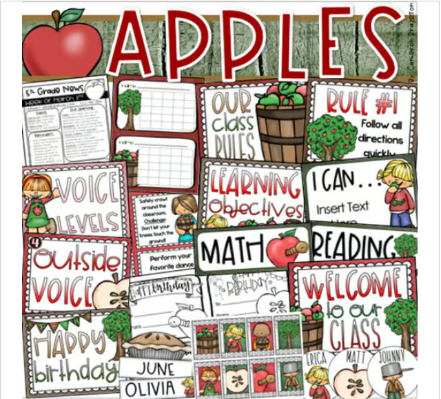 Apple Theme Classroom Decorations and Management Mega Bundle - Classful