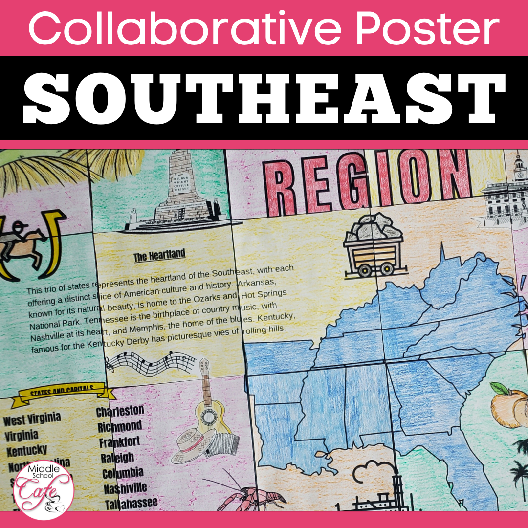 5 Regions of the United States Collaborative Poster | Southeast Region ...