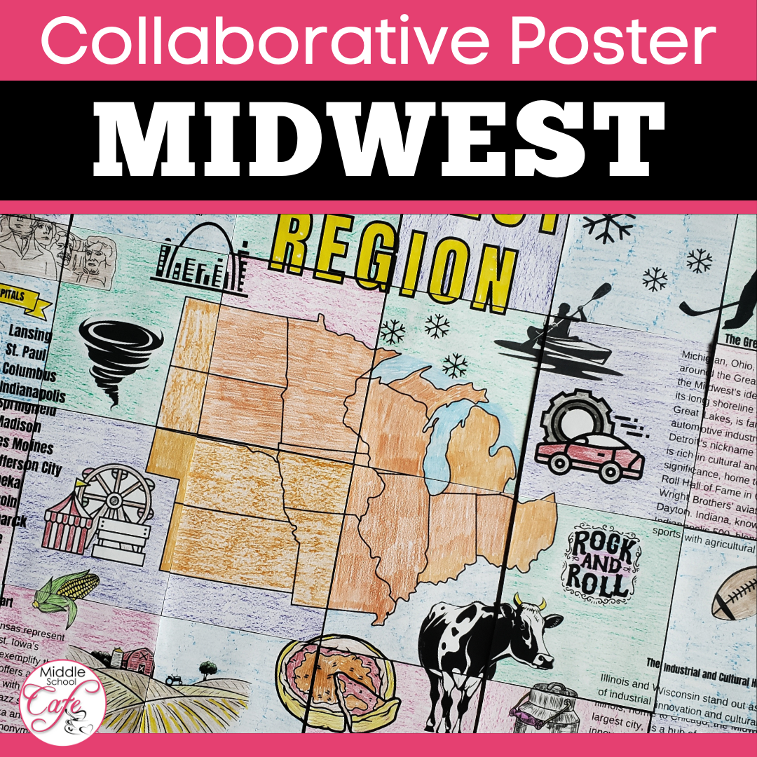 5 Regions of the United States Collaborative Poster | Midwest Region ...