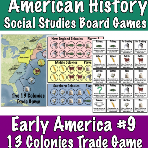 13 Colonies History Board Games #9 - Thirteen Colonies Trade Game ...