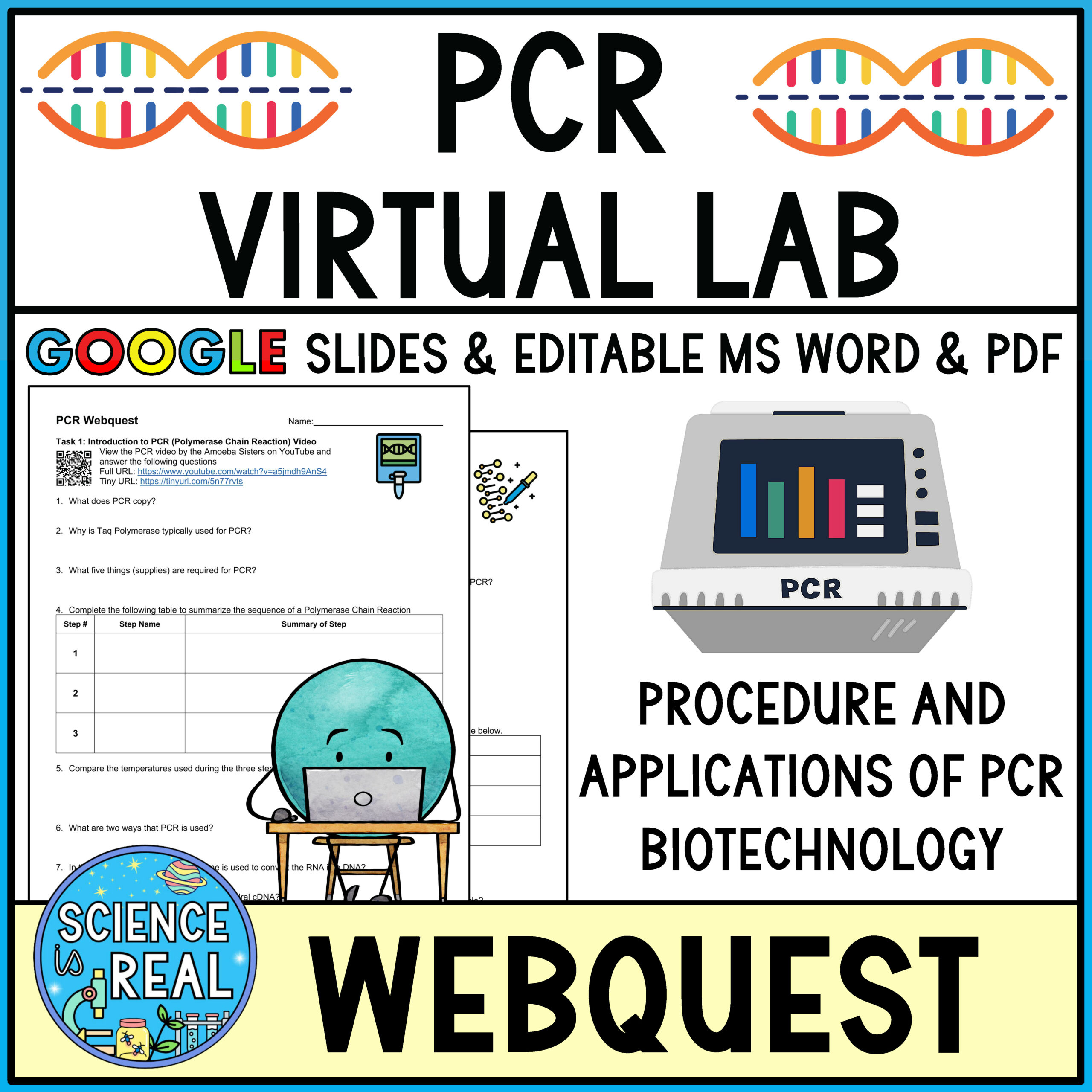 PCR Virtual Lab Biotechnology Webquest - Classful