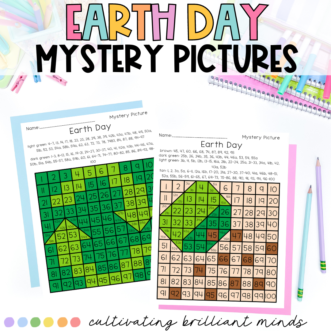 Earth Day Math Mystery Picture | 100 Chart | April | Mystery Picture ...