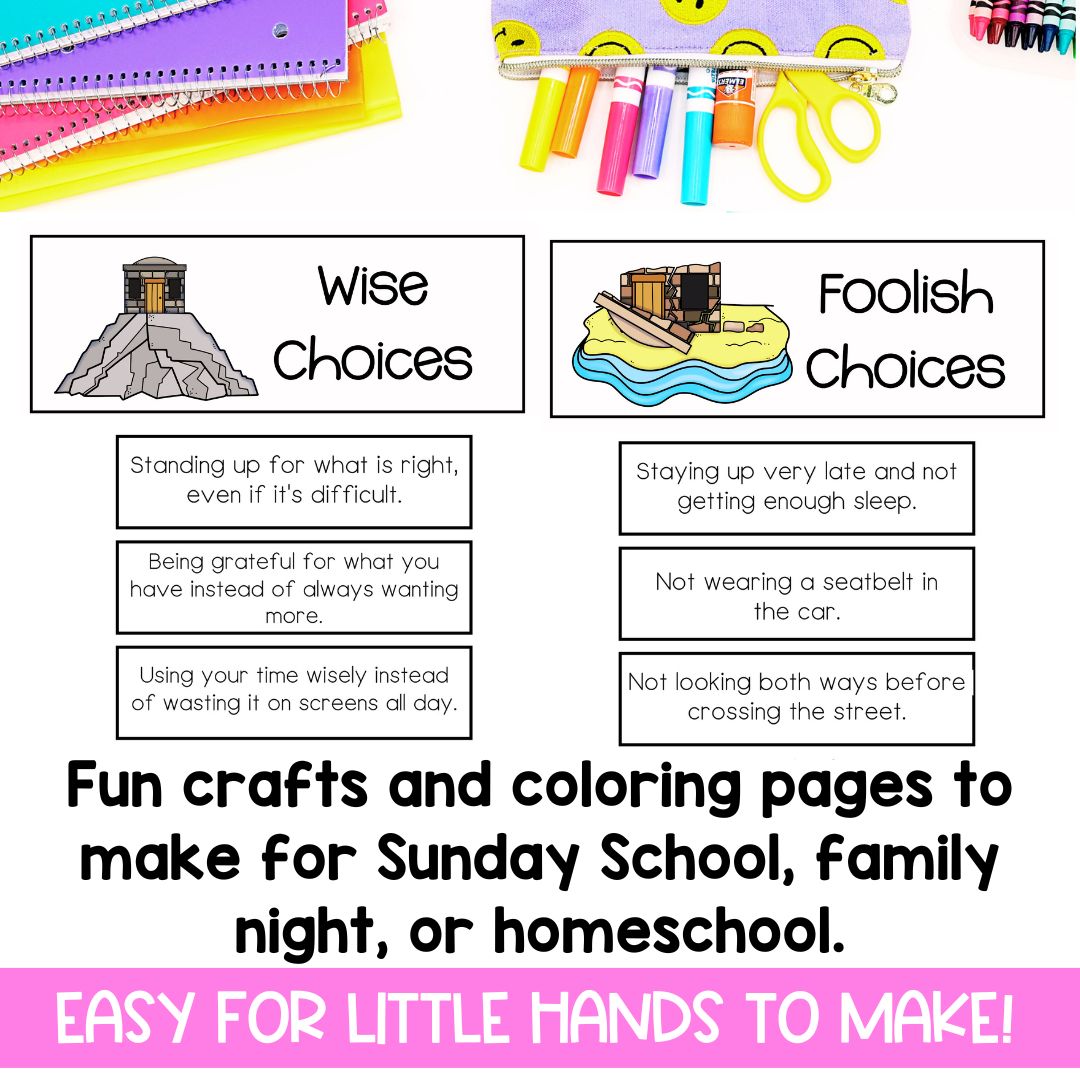 Sunday School Lessons | Parables Bible Study for Kids | Wise & Foolish ...