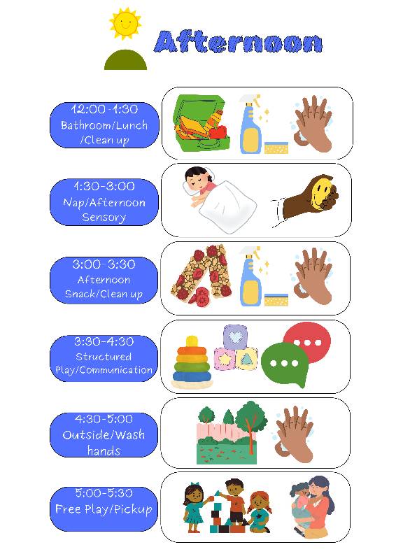 Child Care and Daycare Visual Schedule for Early Childhood or Special ...