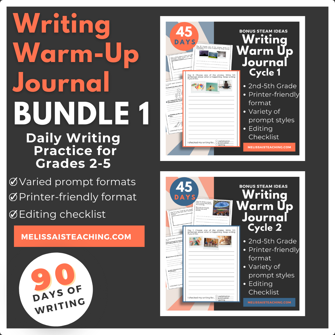 Writing Warm Up Journal Semester 1 for 2nd 3rd 4th 5th Grade Printable ...