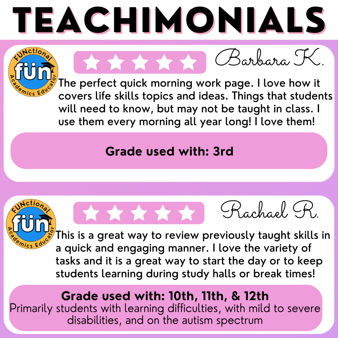 May Morning Work - Mother's Day & Spring Life Skills - Special Ed ...